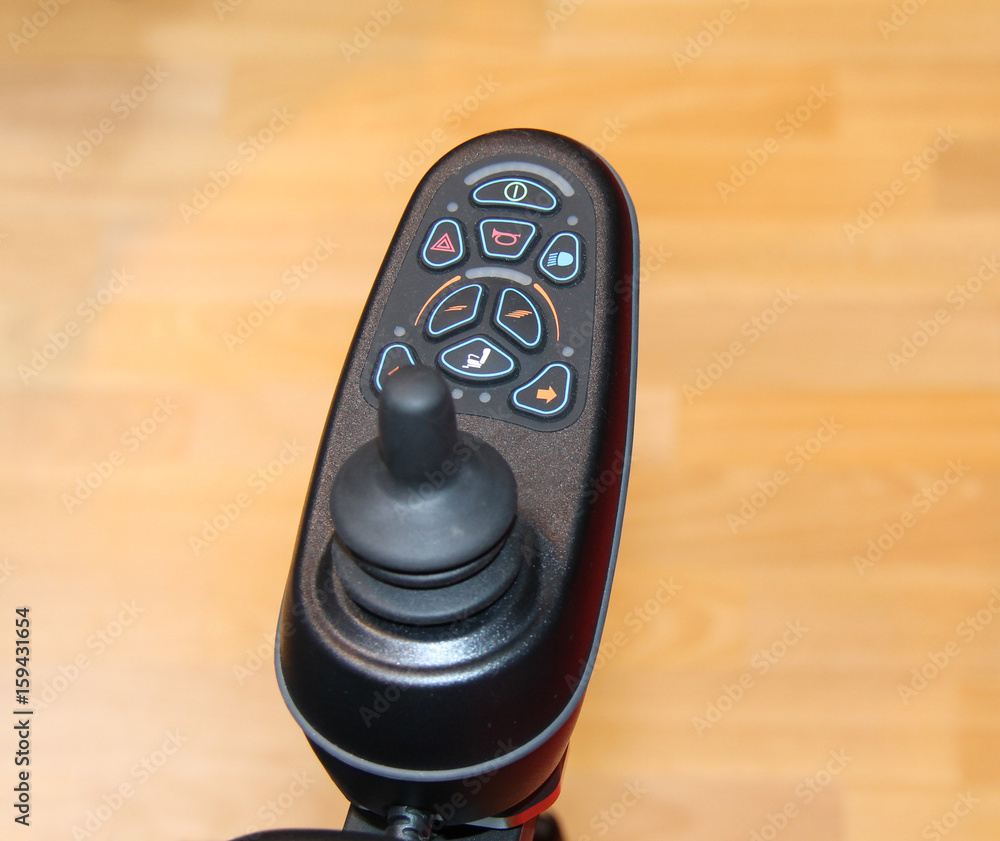 The Hand Controls for a Motorised Disabilty Wheelchair. Stock Photo ...