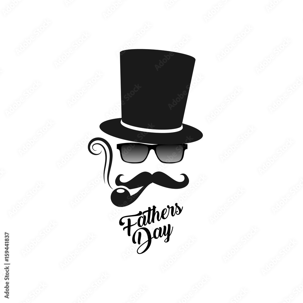 Fathers day. Gentleman's man mask logo vector illustration. Smoking ...