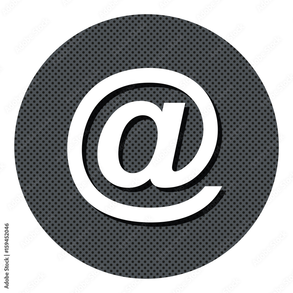 At Zeichen - Email Adresse - Gepunkteter Button mit Symbol und Schatten ...