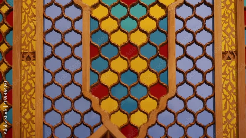 Stained glass window.Creating a stained glass window. The master of ...