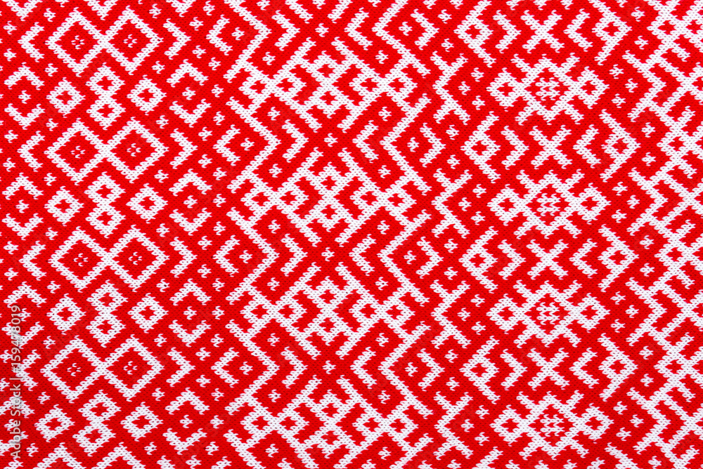 Knitted texture with the pattern of National symbol of Latvia ...