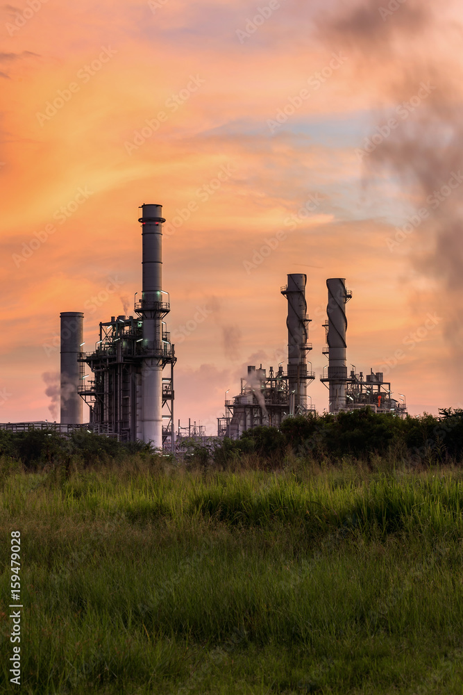 Natural gas turbine electric power plant support factory Stock Photo ...