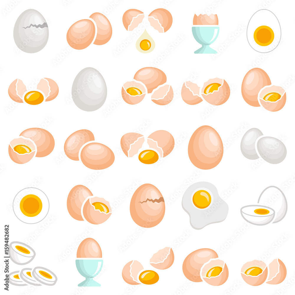 Egg icon collection - vector color illustration Stock Vector | Adobe Stock