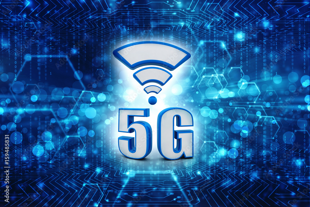 5g Concept. 3d render Stock Illustration | Adobe Stock