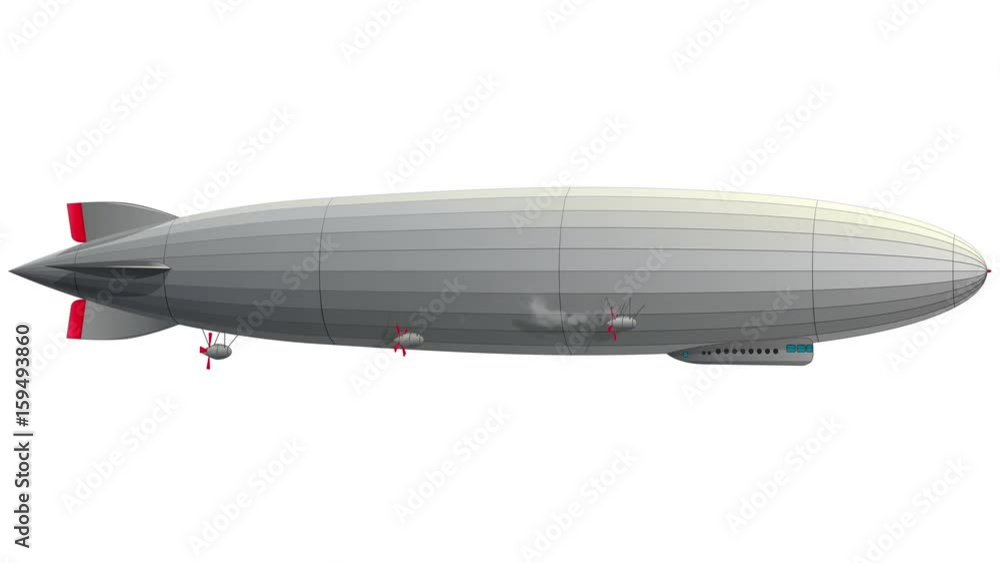 Legendary huge zeppelin airship filled with hydrogen. Flying balloon ...