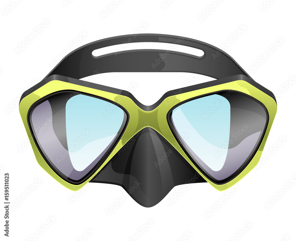 professional diving mask snorkeling vector isolated on white background ...