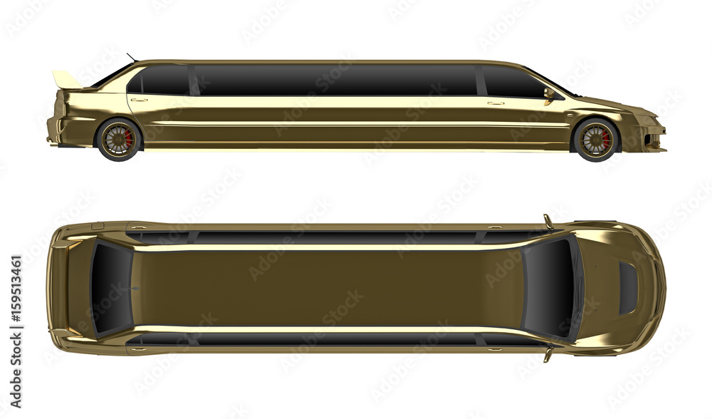 gold limousine isolated on white Stock Photo | Adobe Stock