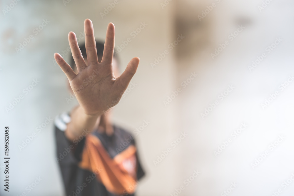 Foto de Stop abusing violence. violence, terrified , A fearful child do ...