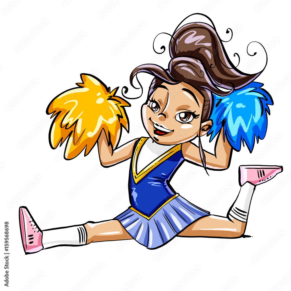 Cheerleader cartoon girl Stock Illustration | Adobe Stock