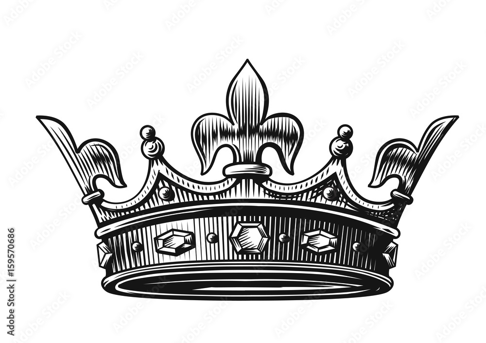 Vector crown hand drawn Stock Vector | Adobe Stock