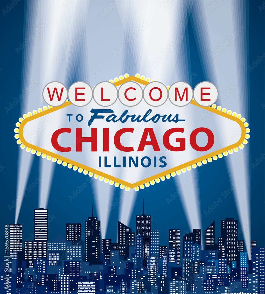 welcome Chicago Stock Vector | Adobe Stock
