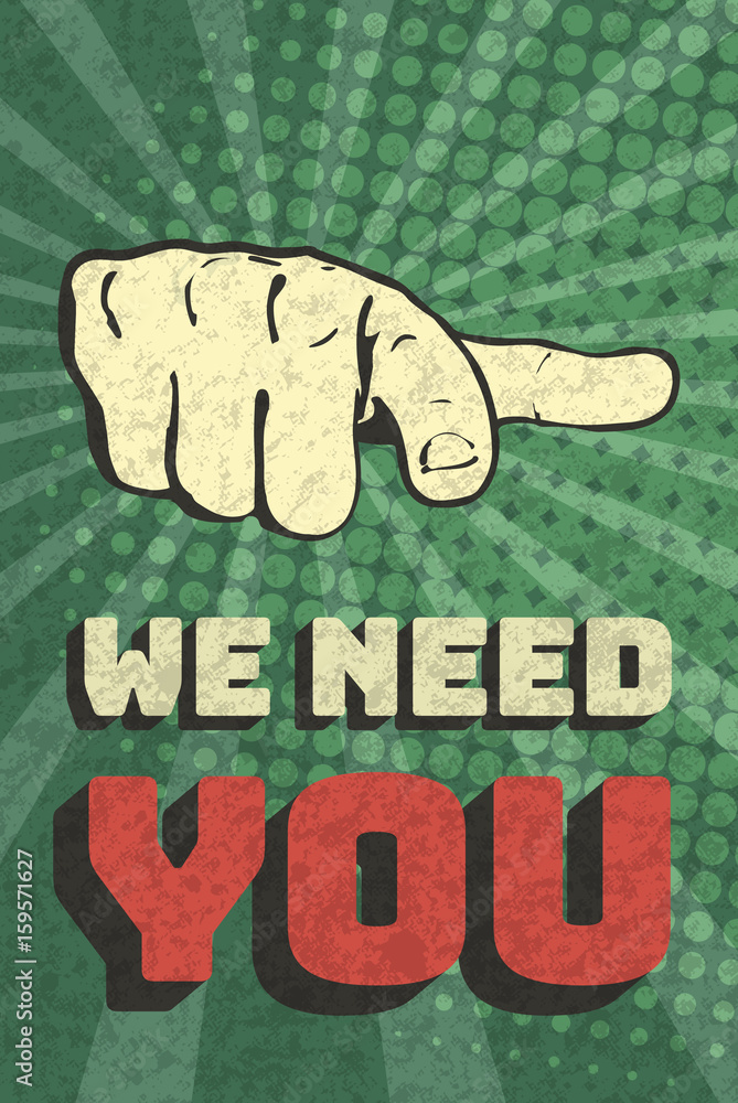 Vintage we need you poster Stock Vector | Adobe Stock
