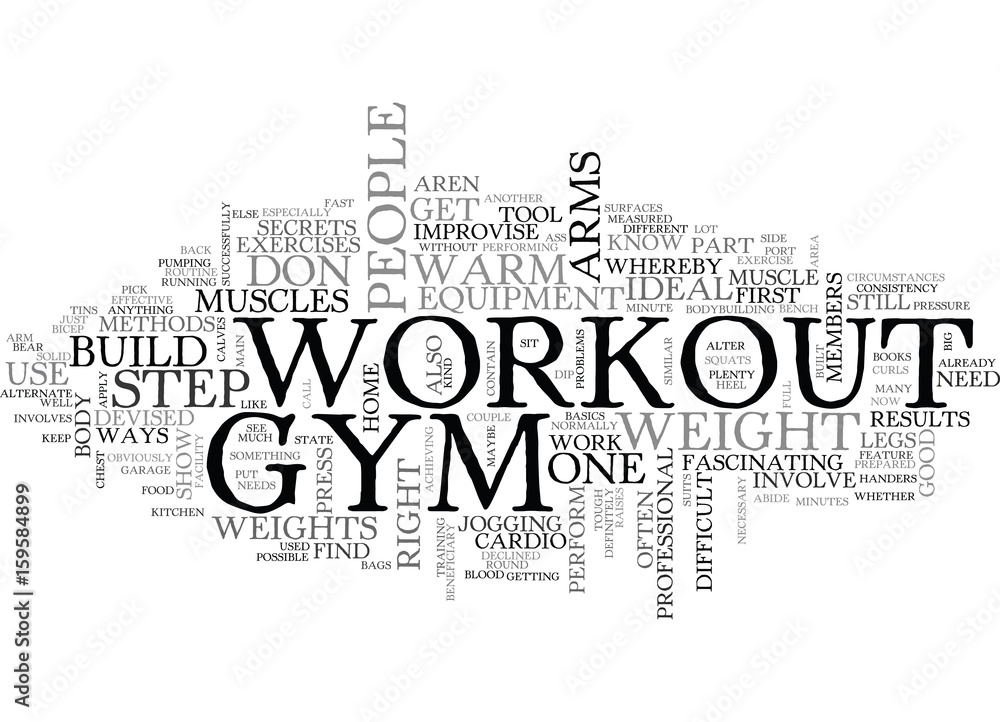 YOUR NO GYM WORKOUT TEXT WORD CLOUD CONCEPT Stock Vector | Adobe Stock