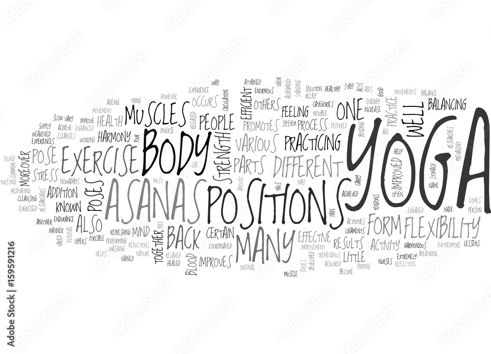 YOGA ASANAS TEXT WORD CLOUD CONCEPT Stock Vector | Adobe Stock