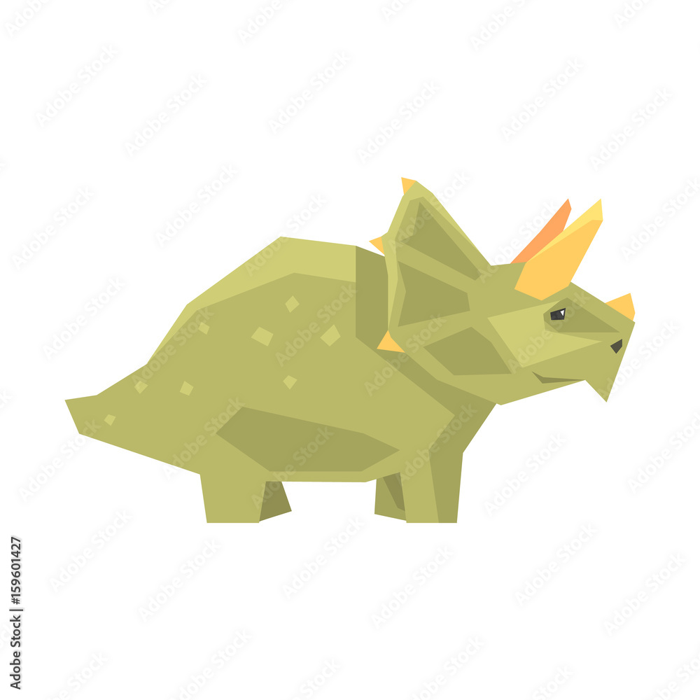 Cartoon styracosaurus character, Jurassic period animal vector ...