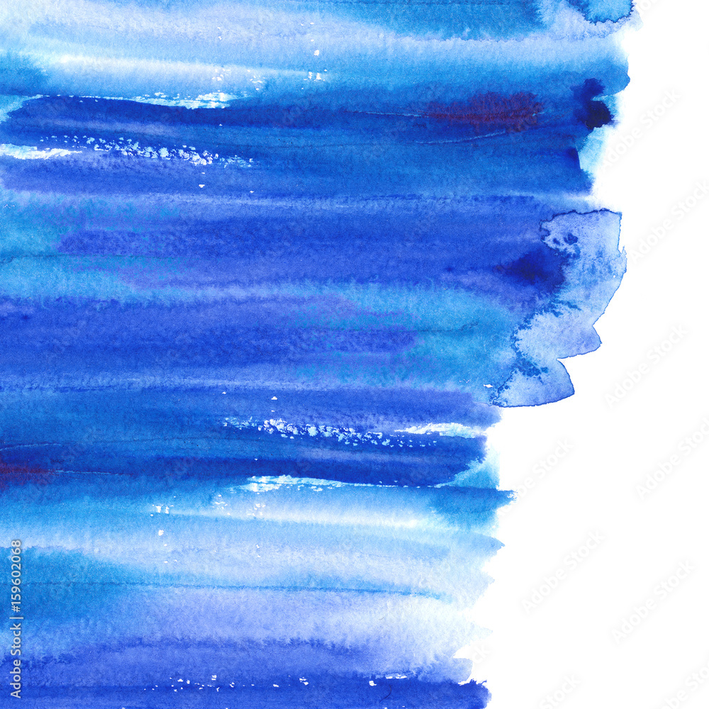 Navy blue, indigo watercolor texture background with dry brush stains ...