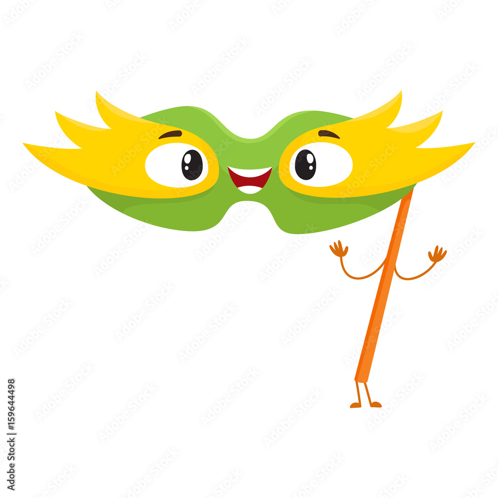 Cute and funny birthday party mask character with smiling human face ...
