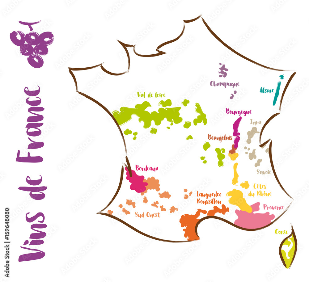 Carte des Vins de France Stock Vector | Adobe Stock