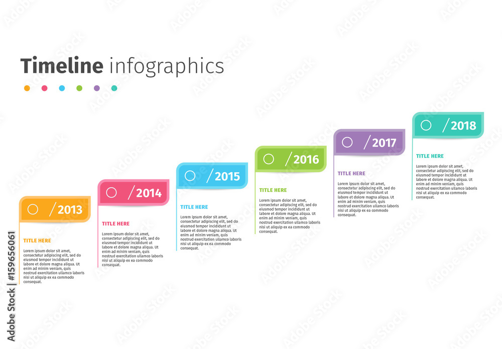 Colorful Diagonal Timeline Infographic Layout Stock Template | Adobe Stock