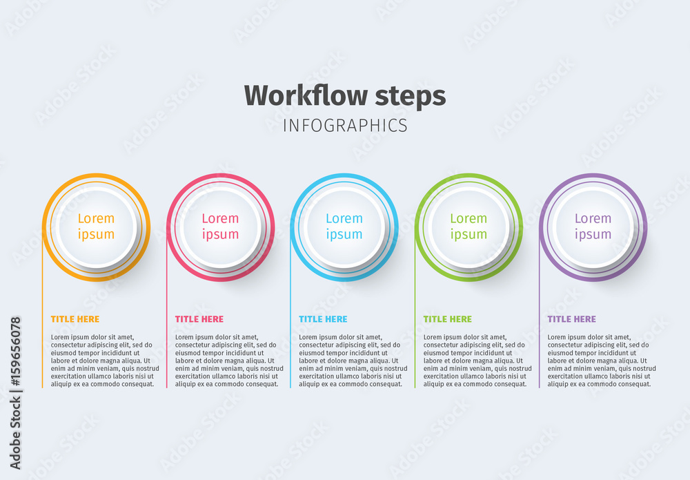 Colorful Five Section Infographic Layout Stock Template | Adobe Stock