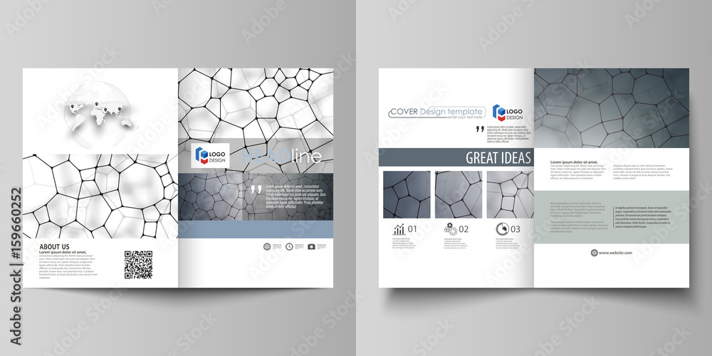 Business templates for bi fold brochure, flyer. Cover design template ...