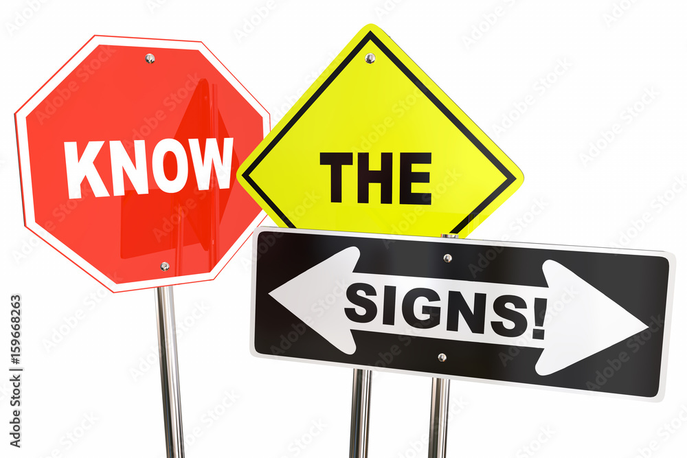 Know the Signs Warning Information Look for Clues 3d Illustration Stock ...