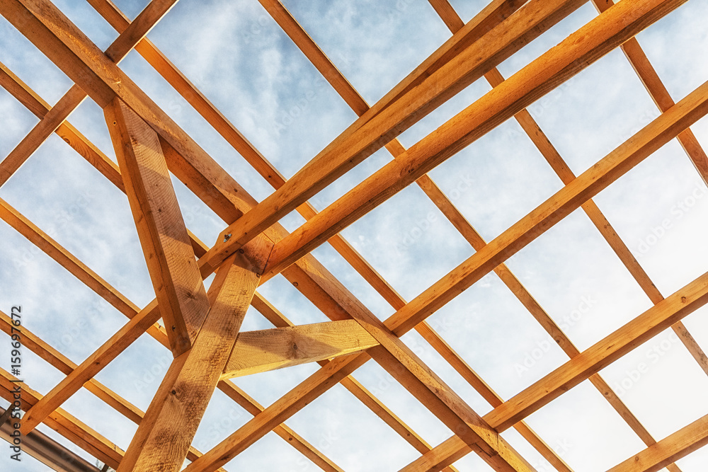 Timber-Frame Roof Structure Stock Photo | Adobe Stock