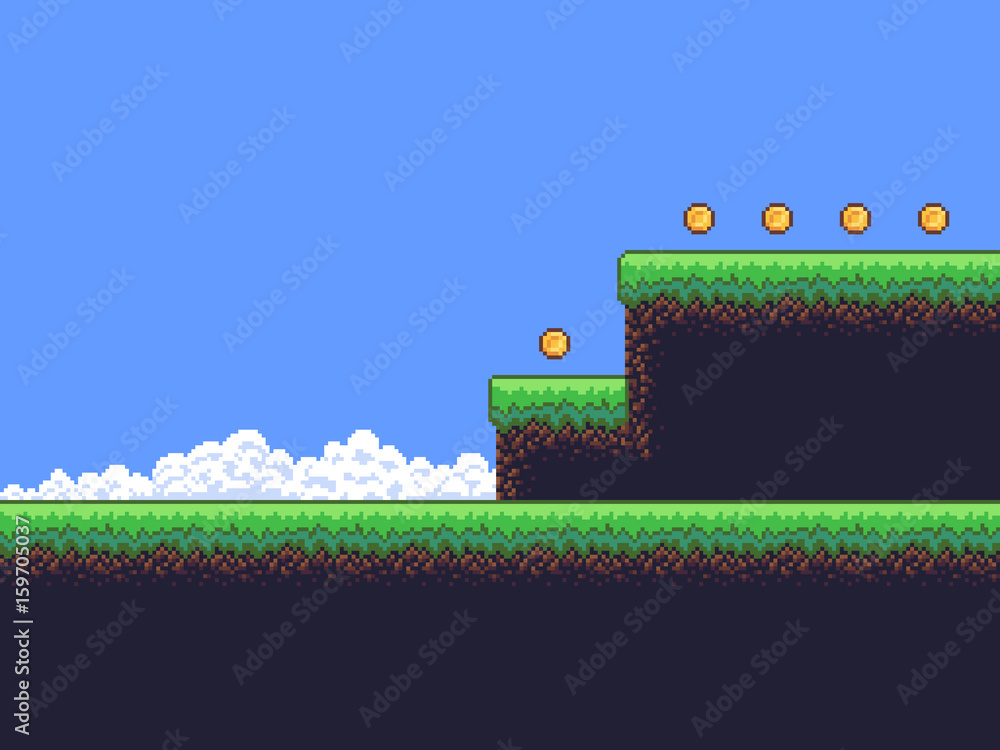 Pixel Art Scene Stock Vector | Adobe Stock