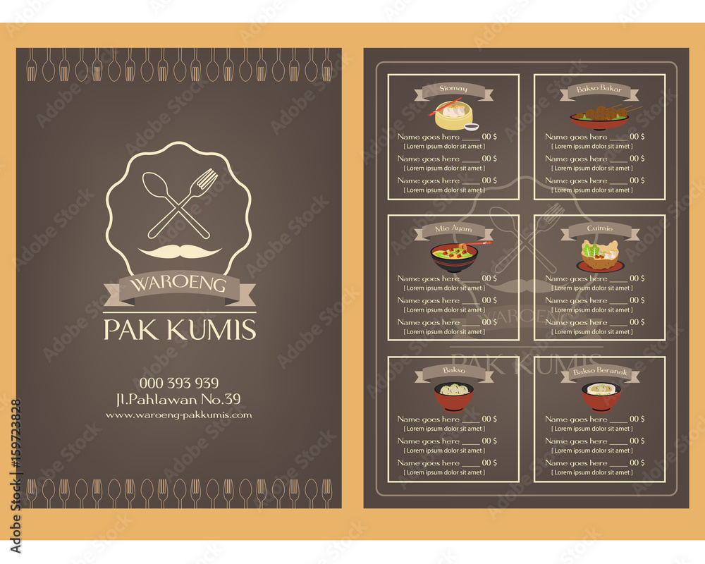 Food Stall menu Template Stock Vector | Adobe Stock