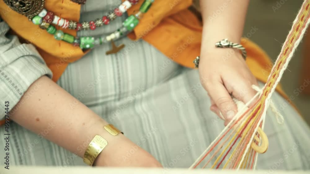 Woolen yarn handicraft Stock Video | Adobe Stock