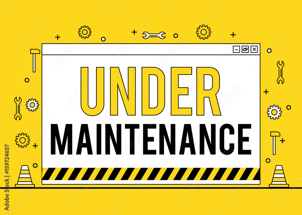 Thin line style under maintenance message banner เวกเตอร์สต็อก | Adobe ... Thin line style under maintenance message banner เวกเตอร์สต็อก | Adobe ...
