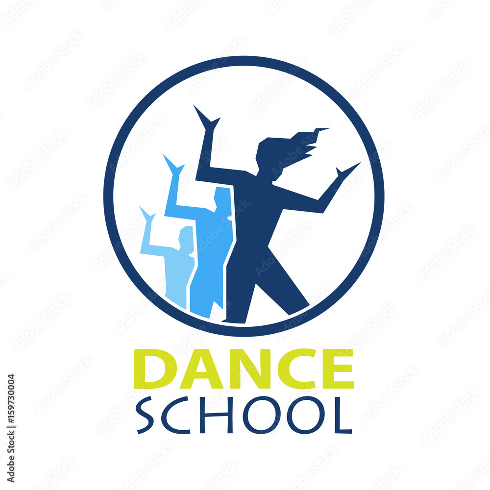 dance logo for dance school, dance studio. vector illustration Stock ...