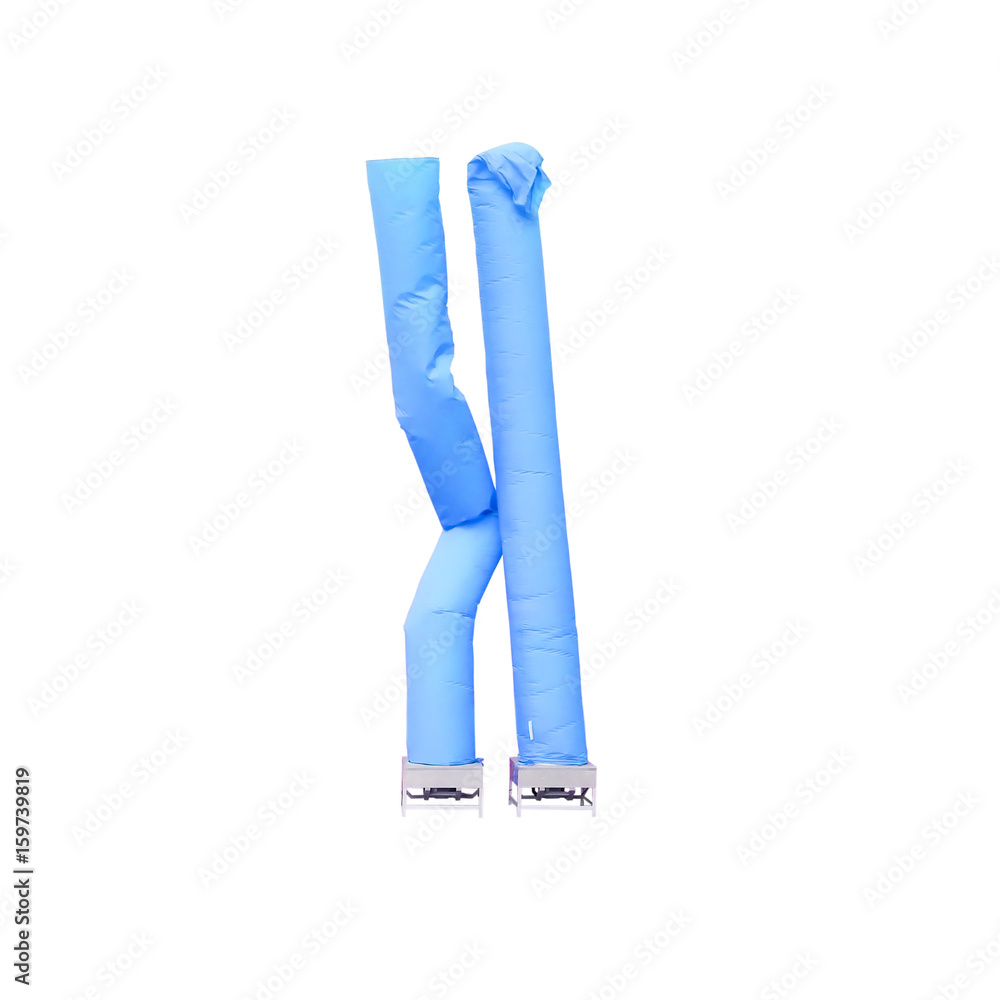 Fan blowing balloons in advertising isolated on white background with ...