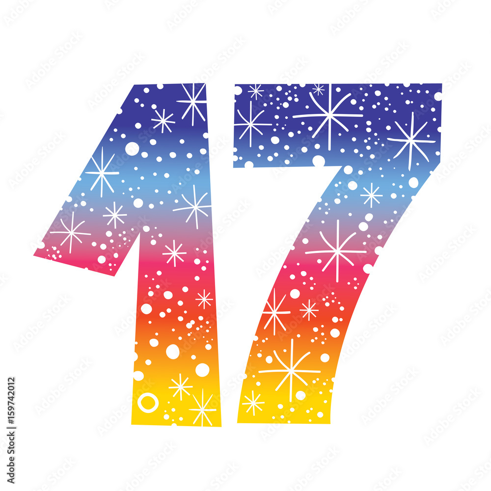 number seventeen Stock Vector | Adobe Stock