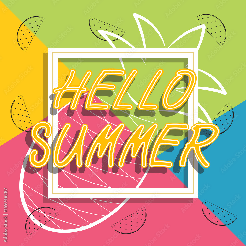Hello summer travel. The trend calligraphy . Vector illustration of ...