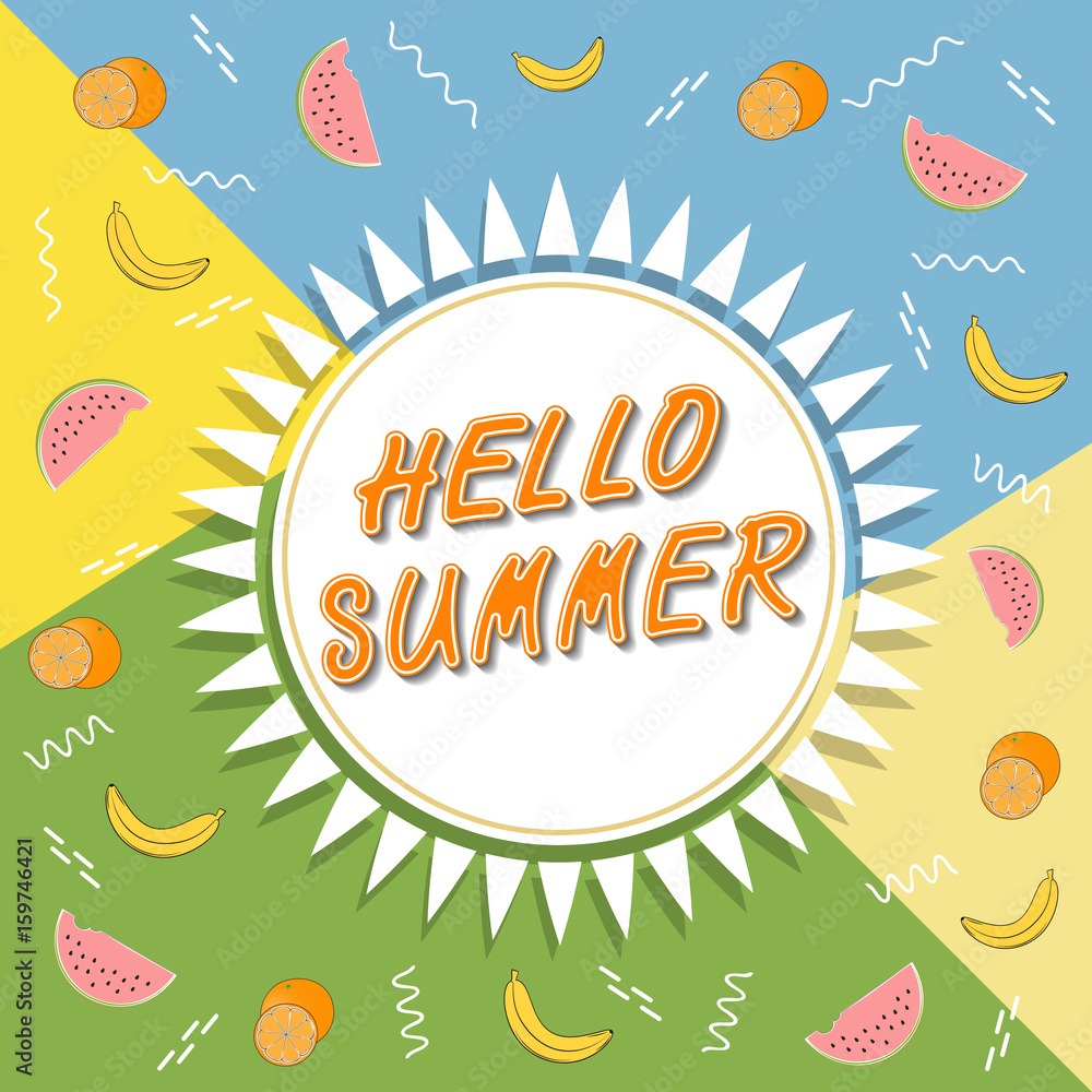 Hello summer travel. The trend calligraphy . Vector illustration of ...