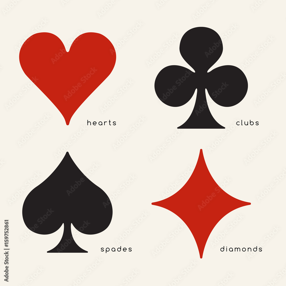 Set of playing card suits : Vector Illustration Stock Vector | Adobe Stock