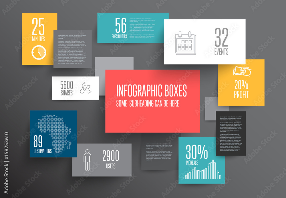 Overlapping Rectangles Infographic Layout Stock Template | Adobe Stock