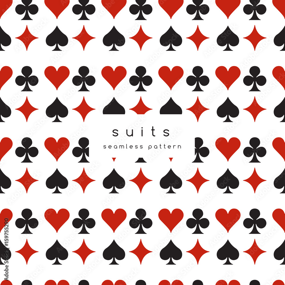 Set of playing card suits : Vector Illustration Stock Vector | Adobe Stock