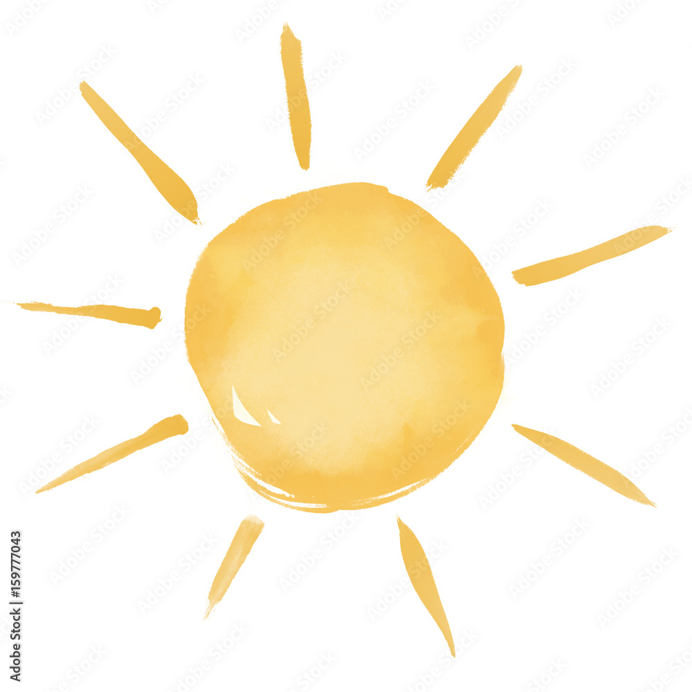 watercolor sun Stock Photo | Adobe Stock