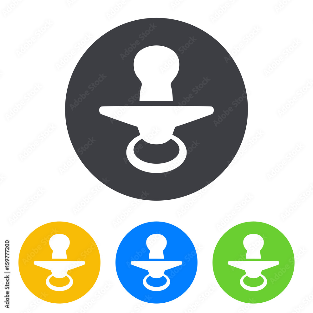 Icono plano chupete vertical en circulo varios colores Stock Vector ...
