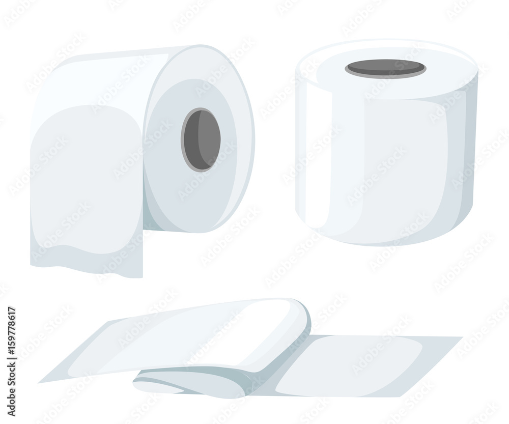 Paper roll mock up set isolated on white background vector illustration ...