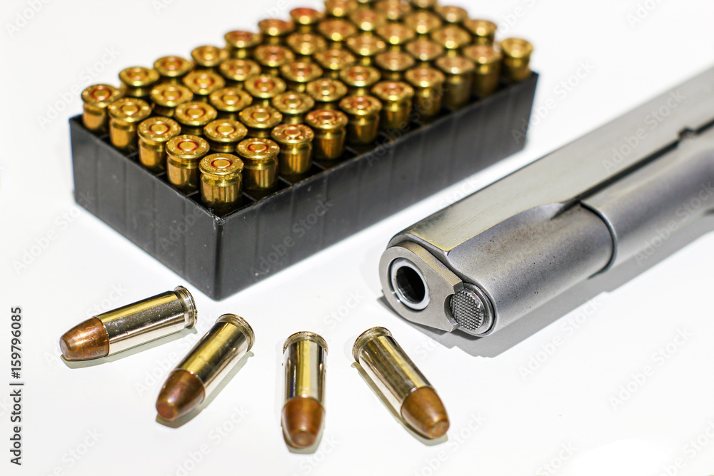 Automatic white gun stainless steel pistol weapon model m1911 with real ...