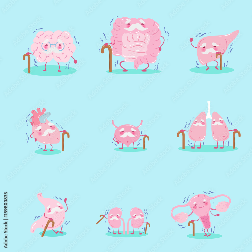 cute cartoon intestine Stock Vector | Adobe Stock