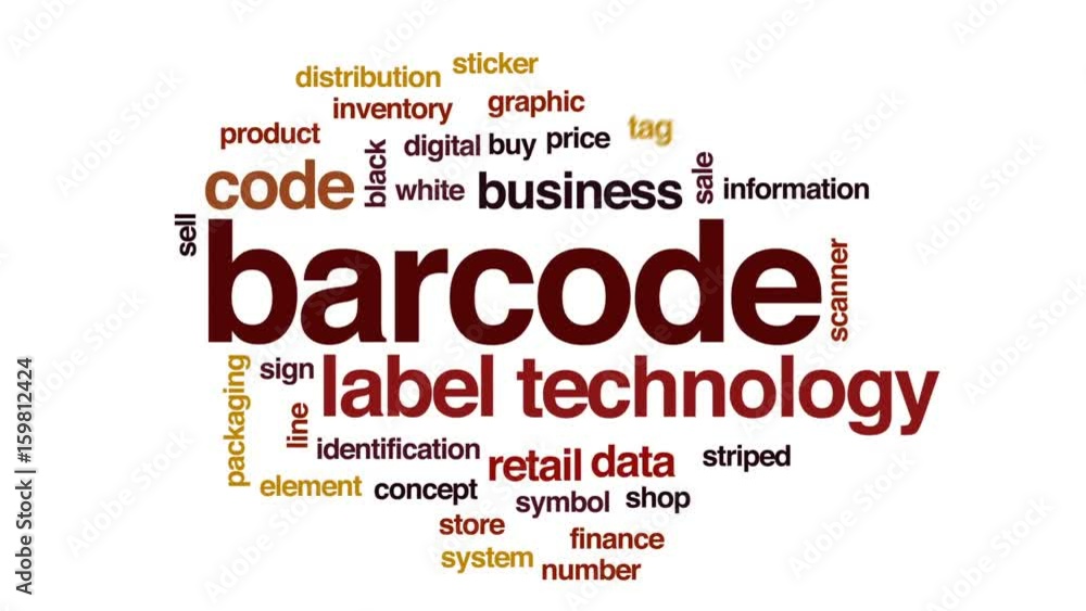 Barcode animated word cloud, text design animation. Stock Video | Adobe ...