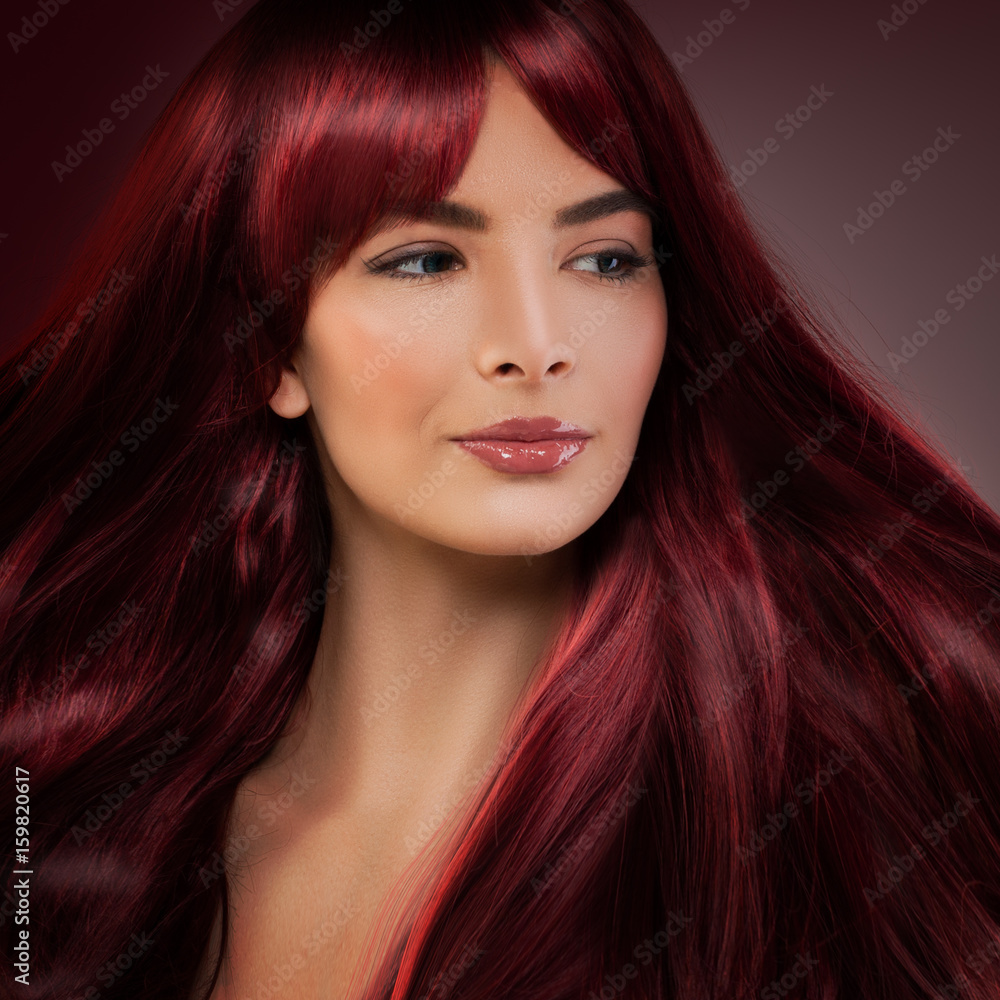 Beautiful Model Woman with Red Hair. Happy Redhead Model Stock Photo ...