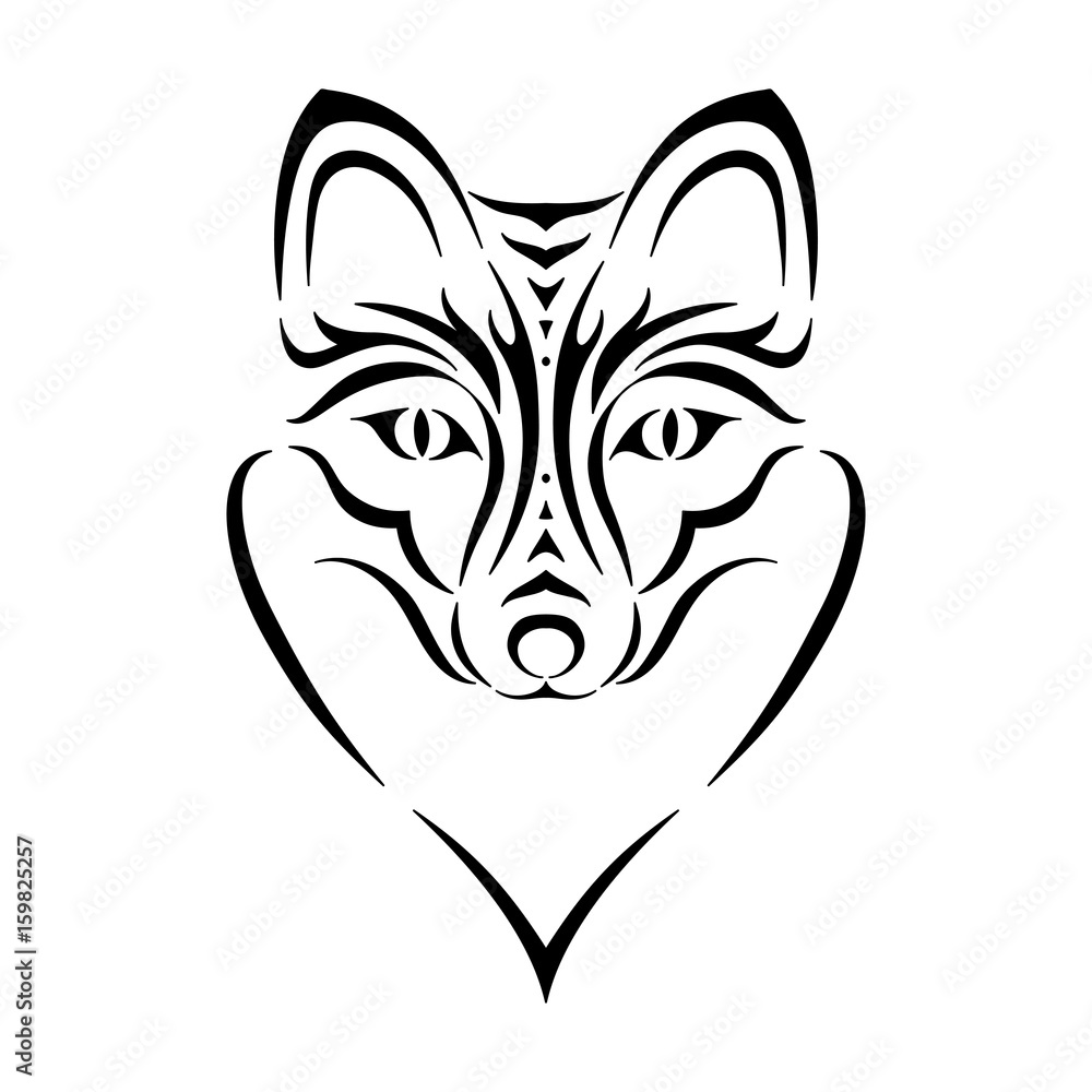 Fox Head Tattoo Outline