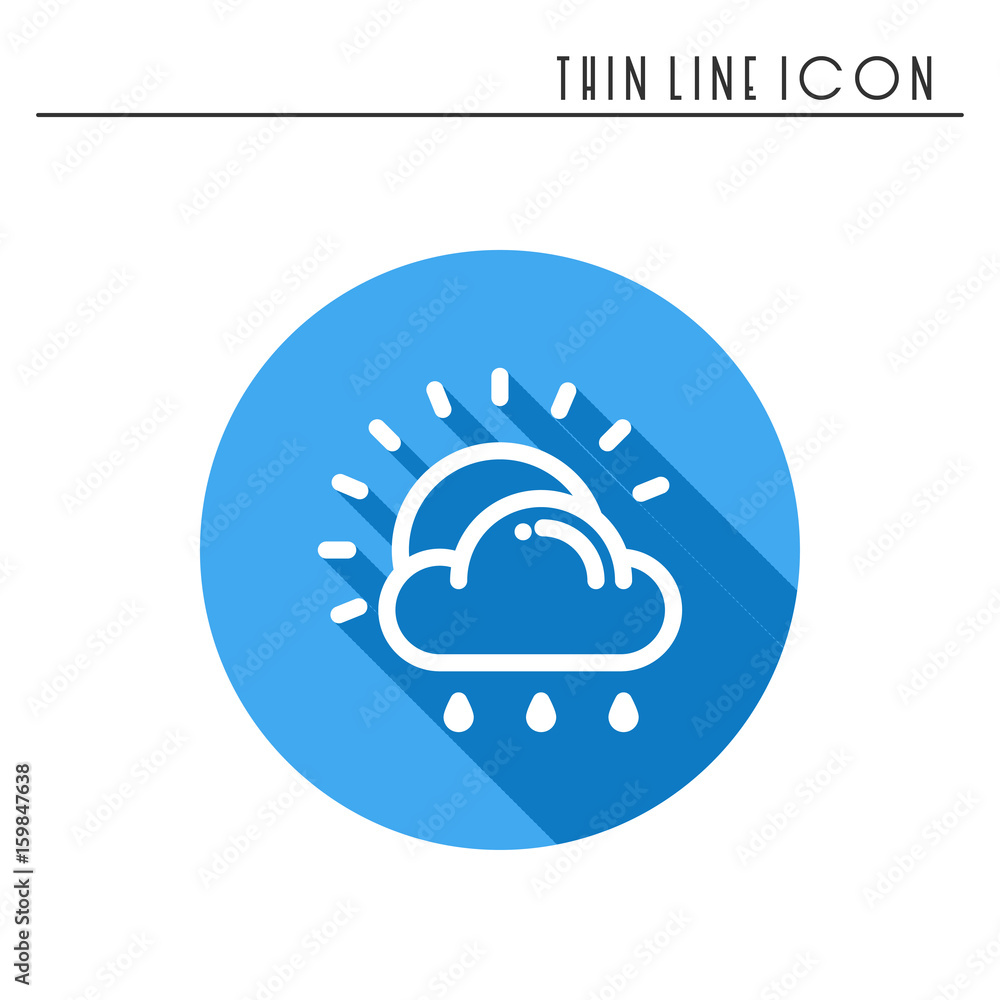 Sun, cloud, rain line simple icon. Weather symbols. Meteorology ...