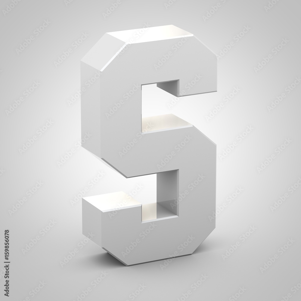 Isometric letter S uppercase isolated on white background Stock ...