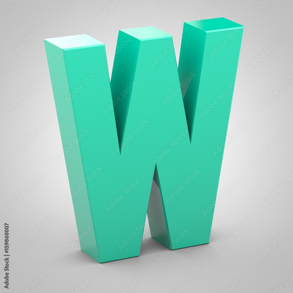Isometric letter W uppercase isolated on white background Stock ...